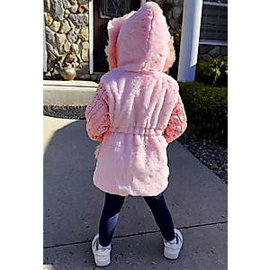 MQQUFF Baby Girls Infant Winter Knited Fur Outerwear Coats Snowsuit Clothing Jackets (US, Age, 18 Months, 24 Months, Pink)