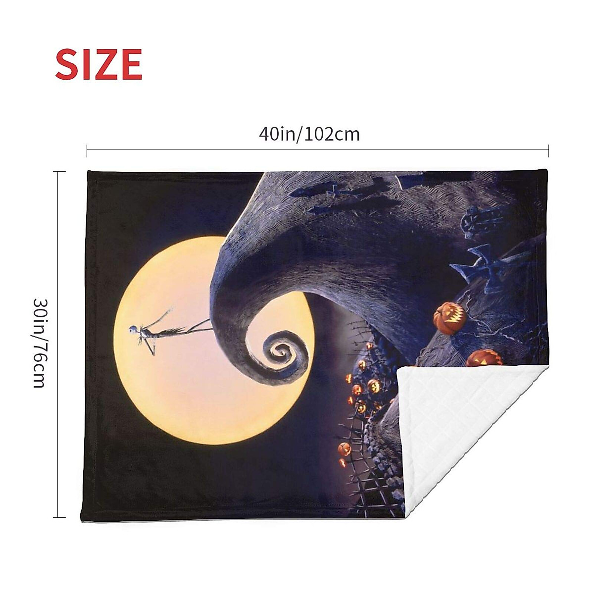 Halloween Unisex Baby Blanket Super Soft Reversible Nursery, Swaddle Stroller Infant & Toddler Bedding for Kids 30 x 40 Inch(76x102cm)