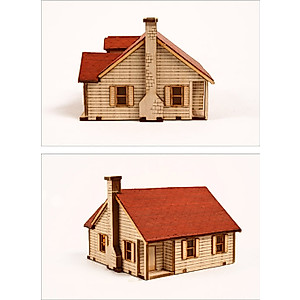 DESKTOP Wooden Model Kit Western House 2 by Young Modeler