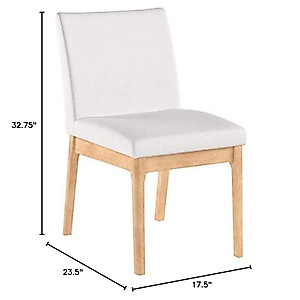 Christopher Knight Home Kwame Fabric / Oak Finish Dining Chairs, 2-Pcs Set, Light Beige