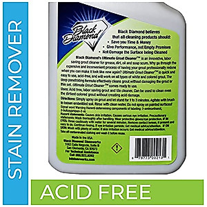 Black Diamond Stoneworks ULTIMATE GROUT CLEANER: Best Cleaner for Tile,Ceramic,Porcelain, Marble Acid-free Safe Deep Cleaner & Stain Remover for Even the Dirtiest Grout. (1-Quart/1-Brush)