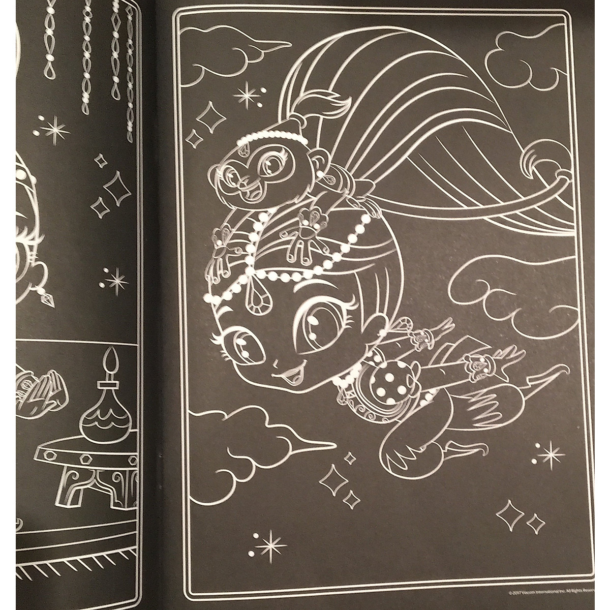 Nickelodeon Shimmer and Shine Bright Idea Book to Color - Includes 4 Milky Crayons (Black Pages to Color)