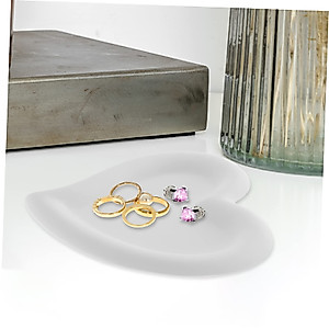 ABOOFAN 2pcs Nail Jewelry Tray Earring Dish Bathroom Vanity Tray Entryway Key Dish Decorative Dish Heart Shaped Trinket Dish Jewelry Dresser Ring Storage Holder Organizer Plaster Necklace