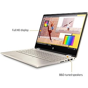 HP Pavilion x360 2-in-1 14" FHD WLED-Backlit Touchscreen Laptop, Intel Quad-Core i5-10210U, 8GB DDR4, 256GB SSD + 16GB Optane, Webcam, Backlit Keyboard, Fingerprint Reader, USB 3.1-C, Windows 10