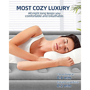 QIGO Air Mattress Queen Size with Chargeable Battery Built in Pump, Blow up Mattress for Camping, Home and Guests, Quick Self Inflating Air Bed, Colchon Inflable - Portable, Comfortable and Durable