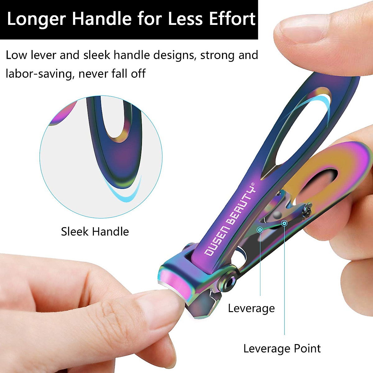 Nail Clippers for Thick Nails, Extra Wide Jaw Opening Nail Cutter for Hard Toenail, Stainless Steel Fingernail Big Toenail Trimmer with Nail File 3 Pcs Set for Large Toenail Seniors & Men & Women