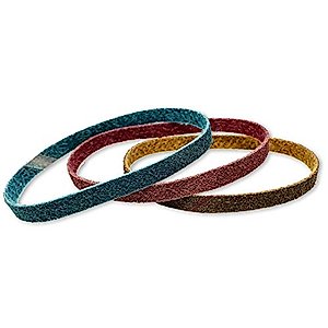 Red Label Abrasives 1 X 30 Inch Non Woven Surface Conditioning Sanding Belts for Knife Makers and Metal Fabricators - Coarse, Medium, and Fine Grits - 3 Pack Assortment