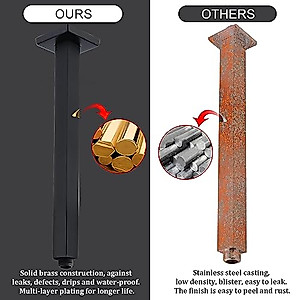 Enga Brass 12-Inch Ceiling Mount Shower Arm (Black)