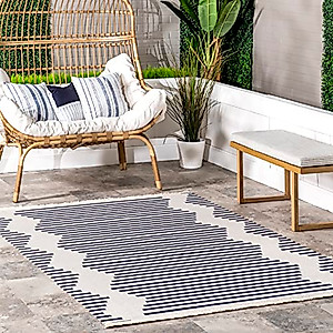nuLOOM Holly Multi Stripe Indoor/Outdoor Area Rug, 8' x 10', Blue