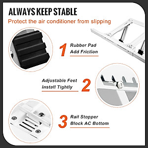 VEVOR Air Conditioner Support Bracket, No Drilling Easy Installation, Heavy Duty Steel Construction Max. 220 lbs Load Capacity, Fits Single or Double Hung Windows, Home and RV, White