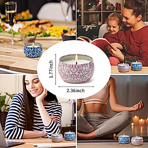 Scented Candles 2 Pack 2.5 oz Aromatherapy Jasmine and Vanilla Candles Set, Stress Relief Candles Gifts for Women, 12 Hour Burn Time, Portable Home Tin Jar Candles for Travel, Spa, Bath