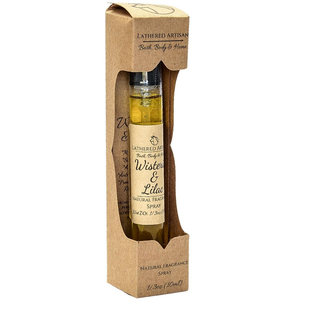 Wisteria & Lilac - Natural Fragrance Oil Perfume with Essential Oils by Lathered Artisan - Alcohol-Free Plant Based Oil Perfume, Nourishing, and Uniquely Handcrafted (Wisteria & Lilac - Spray)