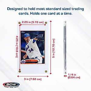 BCW 1/4 Inch Acrylic Card Holder | Trading Card Display Case with UV Protection, Beveled Edges, and Four-Screw Design | Clear Showcase for Card Storage | Screwdown Card Holder