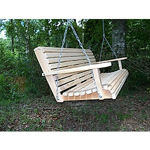 5 Ft ROLL BACK PORCH SWING made from Rot-resistant Select Louisiana Cypress Eternal Wood Made in the USA - Green Furniture - GO GREEN
