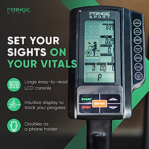 Fringe Sport Raptor Air Bike Classic, Adjustable Seat Fan Bike for Indoor and Outdoor-Exercise Bike with Arm Workout for Cardio Fitness, LCD and Phone Holder