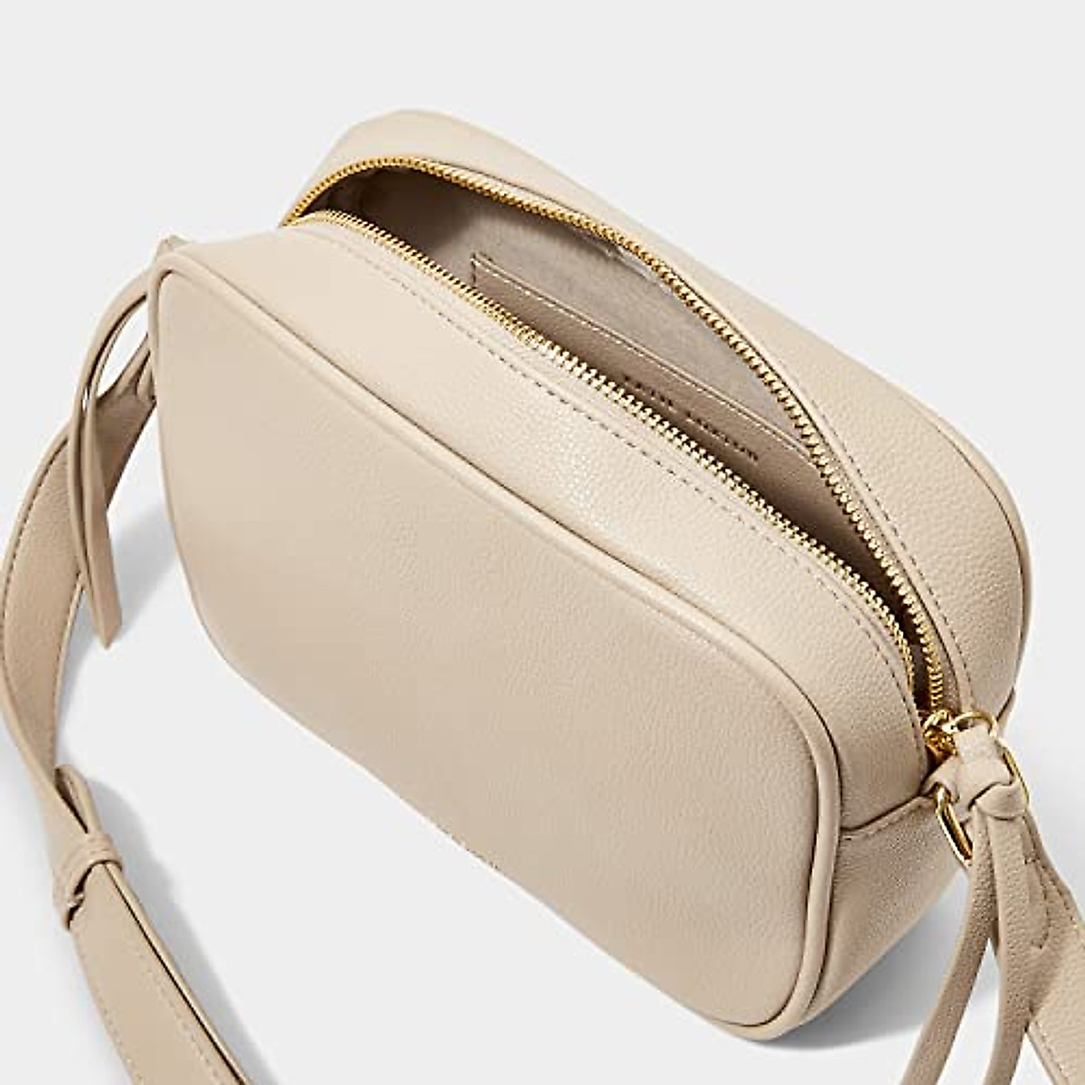 KATIE LOXTON Isla Womens Small Vegan Leather Adjustable Strap Convertible Crossbody Clutch Handbag Purse Taupe