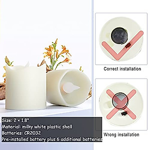 Fmix 6Pcs Flameless Candles, 2"×1.8" LED Candles Warm White Battery Operated Candles Tea Lights Candles, Realistic Twinkle Battery Candles, Electric Candles for Valentine Christmas Wedding