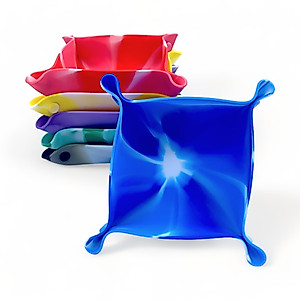 Luck Lab Board Game Storage Bowls, 6-Pack | Folding Tray Accessory Holds Tabletop Bits, Chits, Pieces | Swirl Colors | Bonus Storage Bag