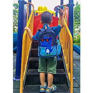 POWOFUN Kids Toddler Travel Backpack Cool Cute Cartoon Daypack (Dinosaur Blue Backpack)