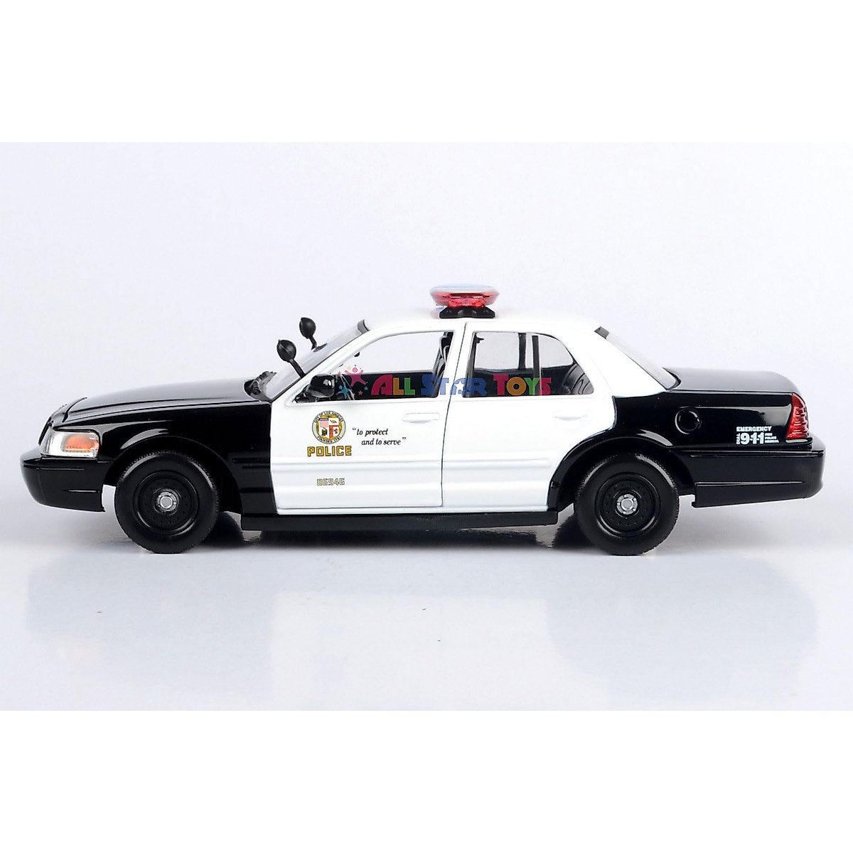 Motormax 2010 Ford Crown Victoria Police Interceptor LAPD Los Angeles Police Department 1/24 Diecast Model 76946 by All Star Toys