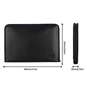 Fireproof File Folder Fireproof Fire and Water Resistant Money Document Bag with A4 Size 13 Pockets Zipper Closure Non-Itchy Silicone Coated Portable Filing Organizer Pouch(14.3" x 9.8")