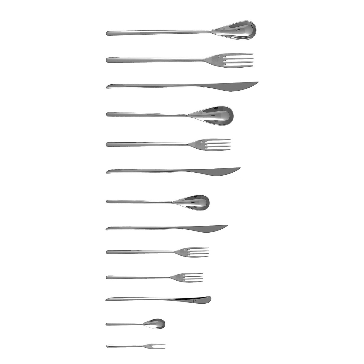 Fortessa Dragonfly 18/10 Stainless Steel Flatware Dessert/Tea Spoon, 7-Inch, Set of 12