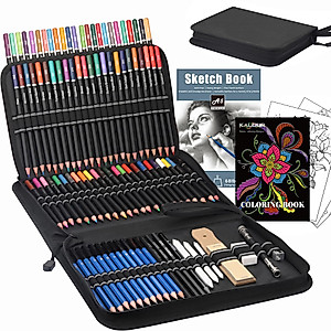 Premium Drawing Pencil Set(96pcs),including 72 Colored Pencils and 24 Sketch Kit,Art Pencil Kit in Zippered Travel Case, for Drawing,Sketching and Coloring,Ideal for Beginner,Artists and Adults