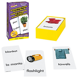 Trend Enterprises: Bilingual Around-The-Home Picture Words Skill Drill Flash Cards, Photos & Words, Exciting Way for All to Learn English and Espanol, 96 Cards Included, Ages 5 and Up