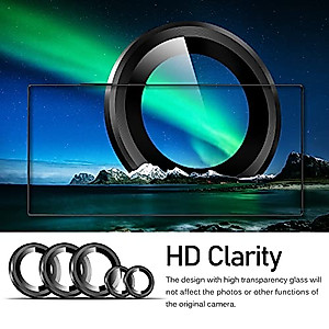 ivoler Camera Lens Protector for Samsung Galaxy S23 Ultra 6.8'' 5G (2023), Ultra-Thin Tempered Glass with Aluminum Edge,Scratch-Proof Alloy Camera Cover Protection Black [Included Easy Removal Tool]