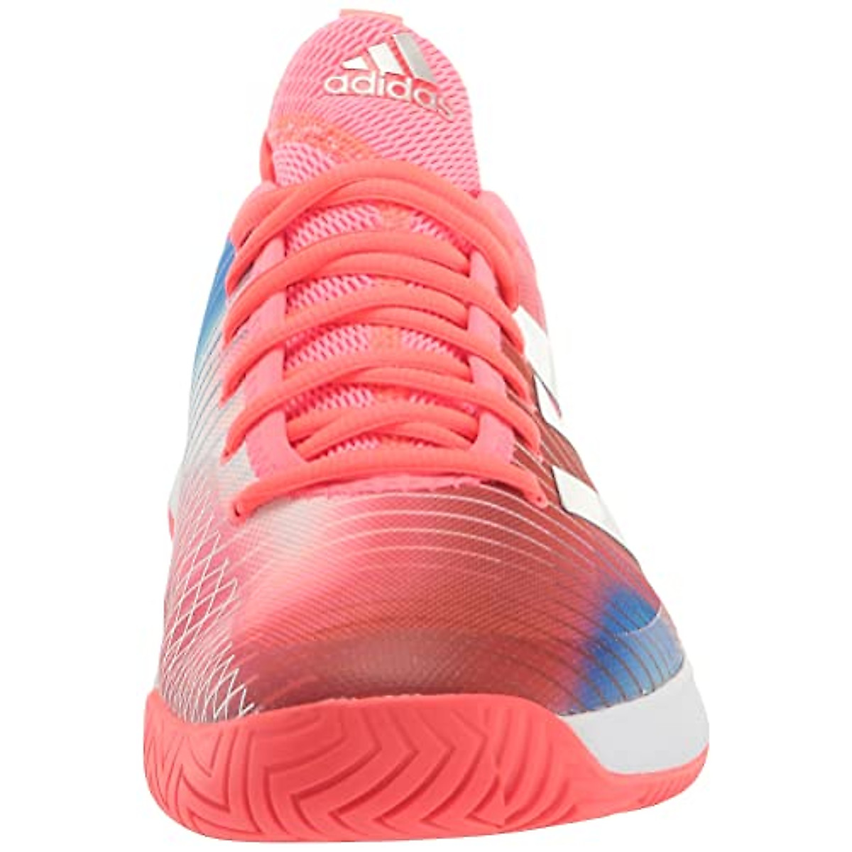 adidas womens Defiant Generation Tennis Shoe, Turbo/Silver Metallic/White, 8.5 US