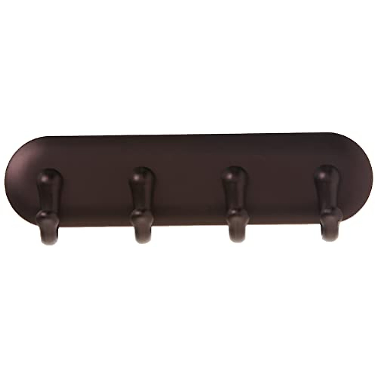 iDesign York Self Adhesive Plastic Key Rack, 4-Hook Organizer for Kitchen, Mudroom, Hallway, Entryway, 1.5" x 7" x 5.5" - Bronze