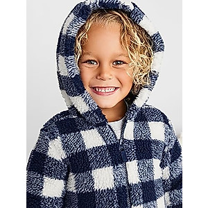 Simple Joys by Carter's Baby Hooded Sherpa Jacket, Navy/Ivory, 5T