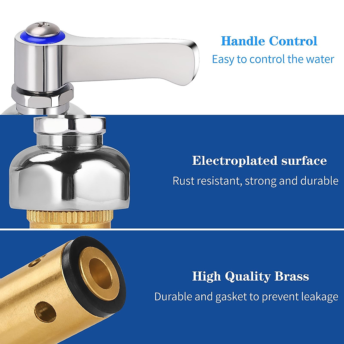 TNROTED Replacement 002713-40 Cold Side Handle Stem Replacement Assembly Fit for All T&S Faucets, Brass Spindle Assembly Cartridge Faucet Valve, Blue