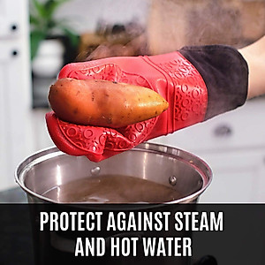 HOMWE Kitchen Cutting Board and Extra Long Professional Silicone Oven Mitt