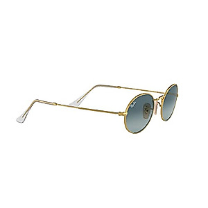 Ray-Ban RB3547 Oval Sunglasses, Gold/Blue Gradient Grey, 51 mm