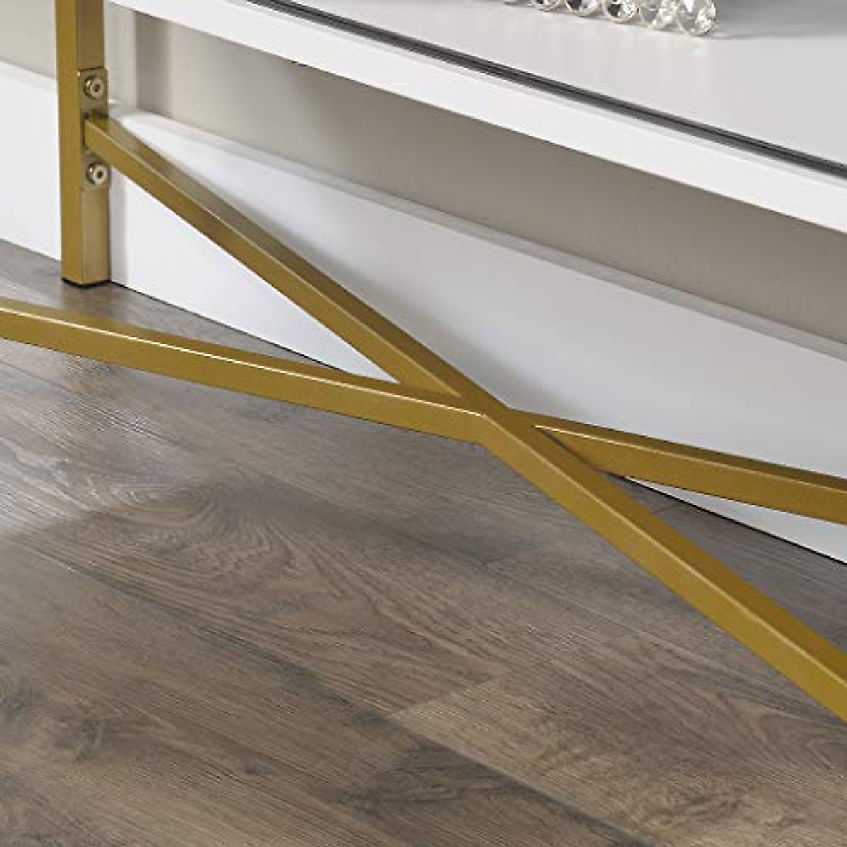 Sauder Harper Heights Accent Table, L: 43.31" x W: 13.78" x H: 29.53", White Plank Finish