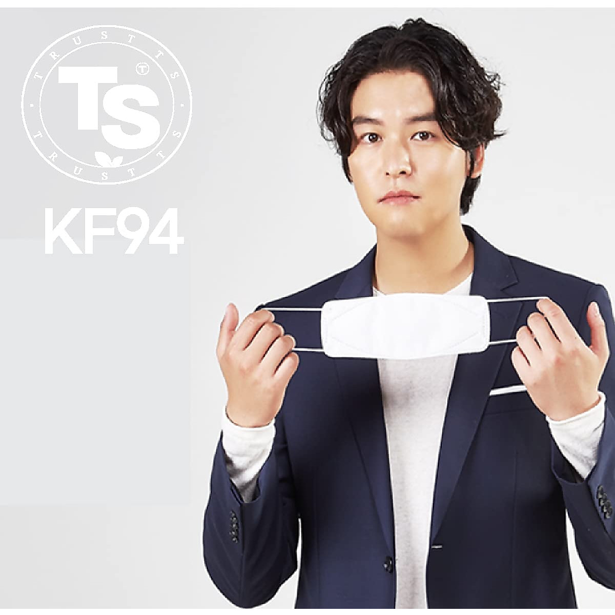 INT 【 10 Pack 】 TS KF94 Certified, Fresh Guard Safety Face Mask, Tri-Folding Style, 3D-Ergonomic Design, Individually Single Packs, White Color, Made in Korea. KF 94