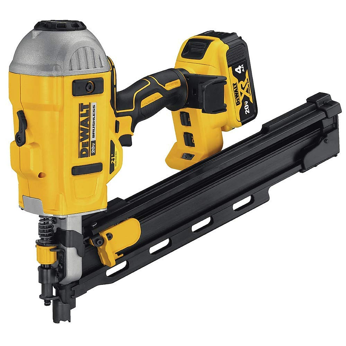 Dewalt DCN21PLM1R 20V MAX Lithium-Ion 21-Degree Plastic Collated Framing Nailer Kit (4 Ah) (Renewed)