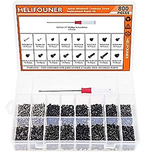 HELIFOUNER 800 Pieces Laptop Notebook Computer Screw Replacement Repair Kit, Electronic Repair Screws for SSD, Laptop Notebook Computer