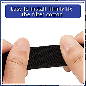 3 Packs Air Filter Universal Replacement Filter White Cotton Prefilter Sleeve Cover with 3 Packs Elastic Ropes for Carbon Filter (4 Inches)