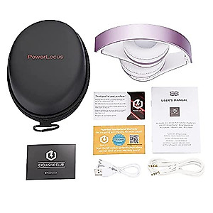 PowerLocus Rose Gold Bluetooth Headphones with White/Purple Bluetooth Headphones