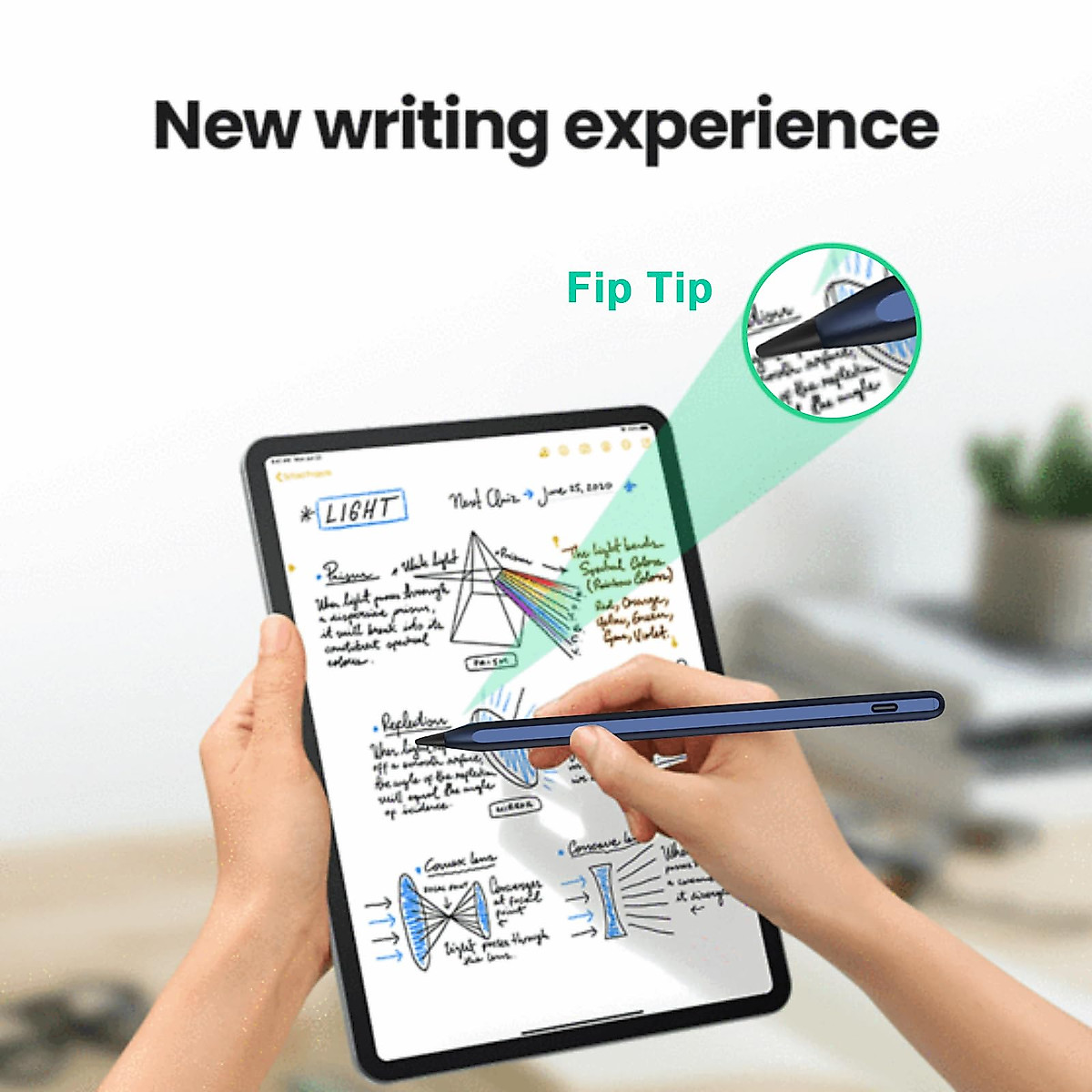 Stylus Pen for Apple iPad 13/12.9/11-inch, iPad Air M2 2024 for 13/11-inch, iPad Pro Pencil 3/4/5/6th Generation, iPad 10th-6th Gen, Compatible (2018-2024) with Fast Charging & Palm Rejection