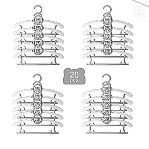 HGYZE Baby Nursery Closet Hangers, Ultra Thin Non-Slip and Extendable Laundry Infant Pant Hanger for Newborn Clothes - 20pcs Grey Gift - Adjustable Children Coat Hanger for Girl Boy Toddler Kids Child