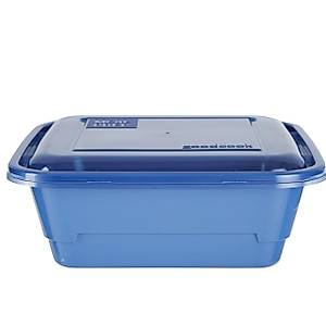 GoodCook Meal Prep 3 Cup Square, 20-Piece, Blue, Made without BPA