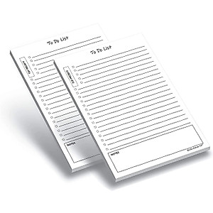 TO DO List Notepads (2 Pack, 50 Pages Each) Planner Pads. ToDo Checklist w/Priority & Note Sections. Organize & Track Projects, Clients or Daily Tasks. 5.5 X 8.5, A5 Sheets. Made in the USA.