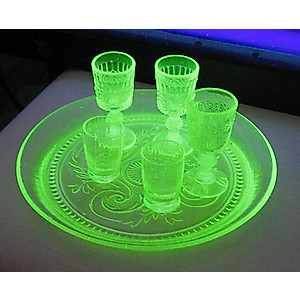 HQRP Professional 21 LED Flashlight Blacklight for Detect Uranium Glass, Depression Glass, Vaseline Glass