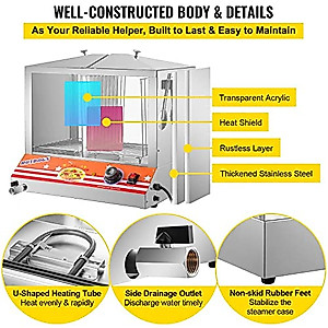 Hot Dog Steamer - 36L Top Load Electric Bun Warmer Cooker