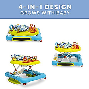 Delta Children 4-in-1 Discover & Play Musical Walker, Blue/Green
