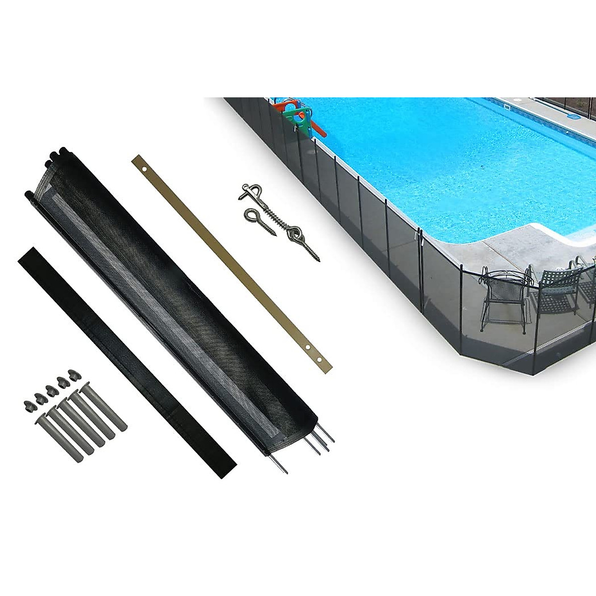 Pool Fence DIY by Life Saver Fencing Section Kit, 4 x 12-Feet, Black