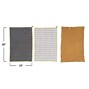 Creative Co-Op Cotton Tea, Multi Color, Set of 3 Towel, 3 Count